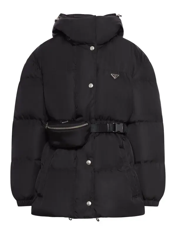 Prada Padded Re-nylon Down Jacket With Detachable Pouch - Multicolor