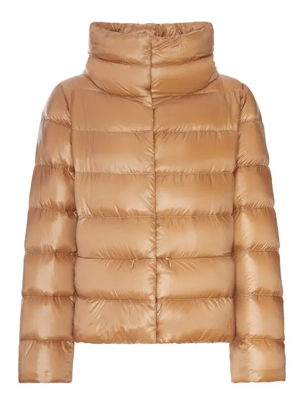 Herno Padded Down Jacket With A Wrap-around Collar - Brown
