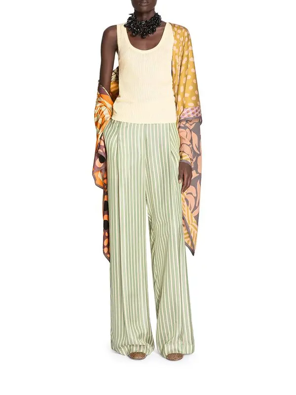 Dries Van Noten Wide-leg Cupro Trousers With Wrinkled Effect