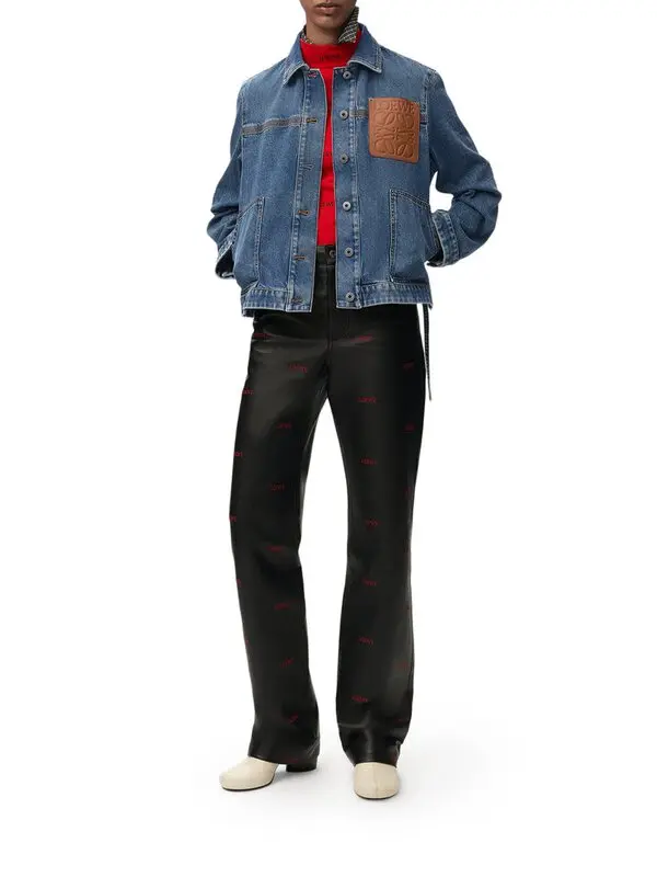 Loewe Cotton Denim Jacket With Asymmetric Hem And Side Laces - Blue