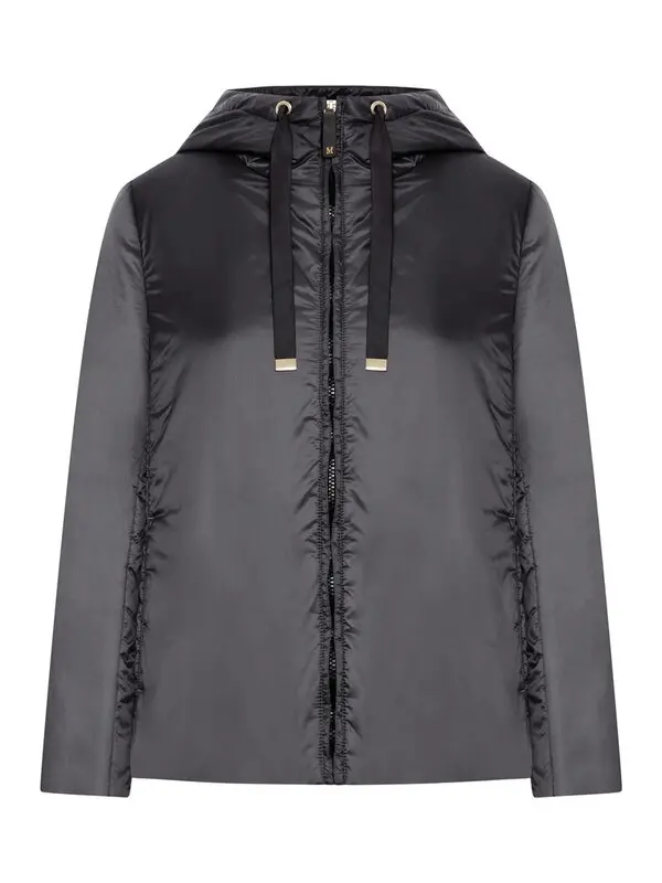 Max Mara Padded Jacket With Hood In Waterproof Canvas - Black