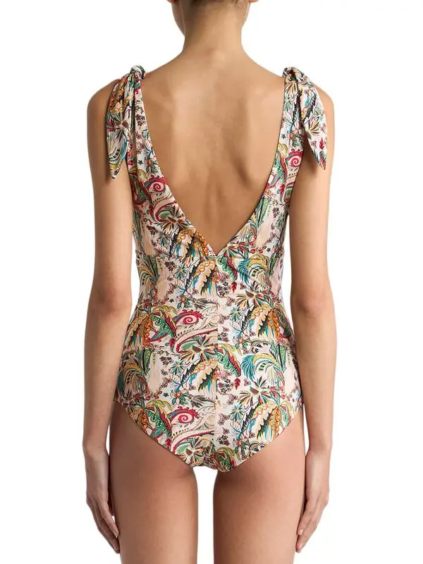 Etro One-piece Swimsuit With Paisley Foliage Pattern