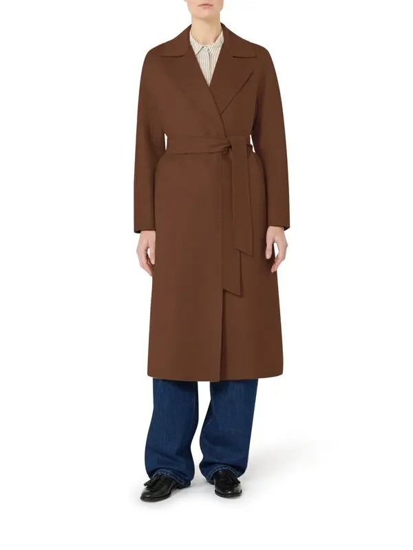Max Mara Cashmere Blend Midi Wrap Coat - Multicolor