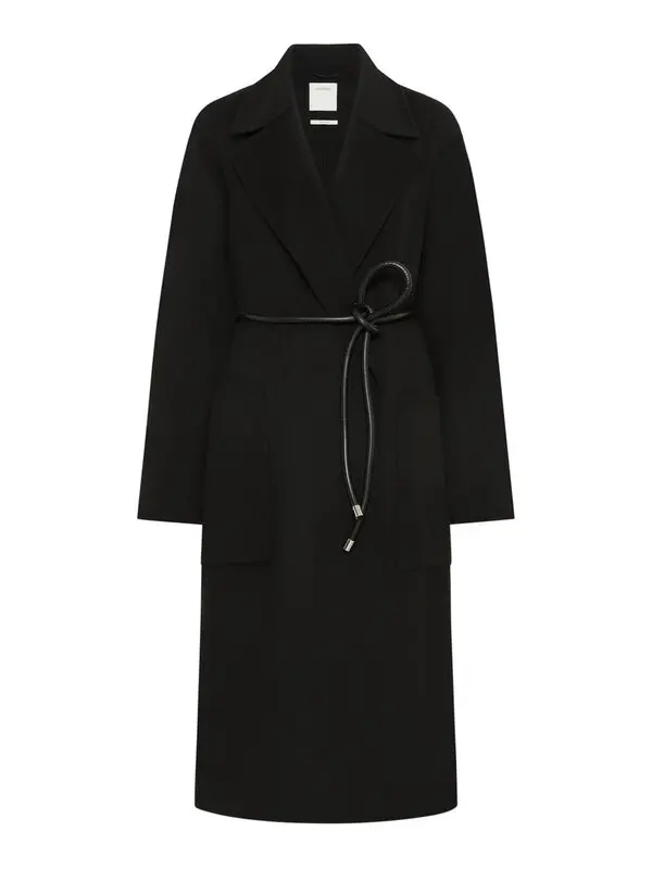 Sportmax Oversized Double Wool Coat - Black
