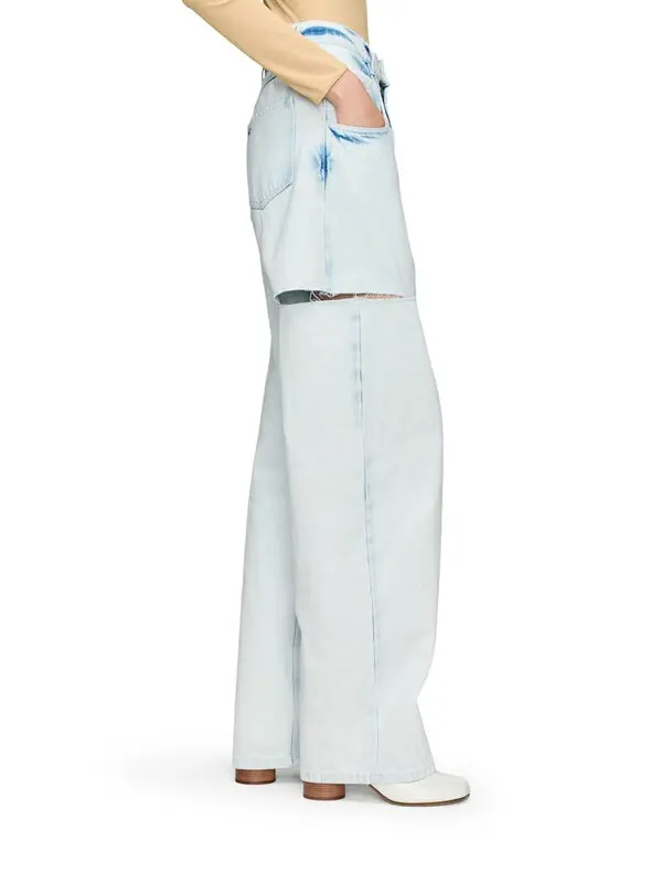 MAISON MARGIELA Wide Leg Jeans With Distressed Details - Multicolor