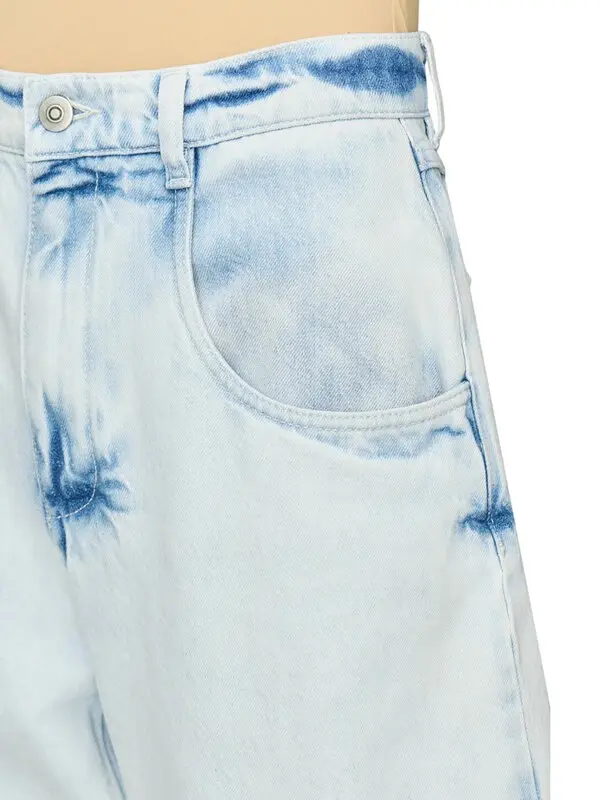 MAISON MARGIELA Wide Leg Jeans With Distressed Details - Multicolor