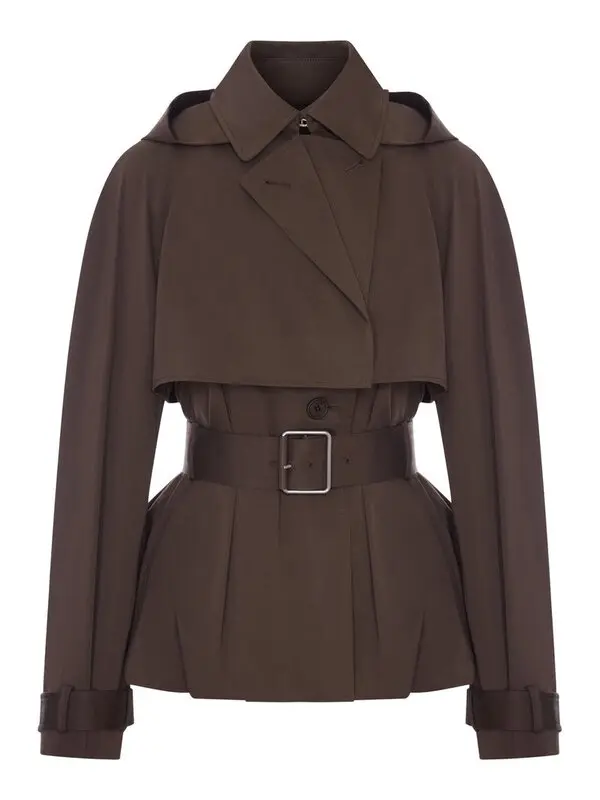 Loewe Cotton And Silk Gabardine Jacket With A Balloon Silhouette - Brown