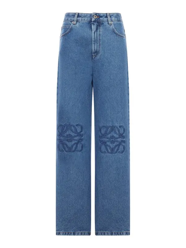 Loewe Anagram Baggy Jeans - Blue