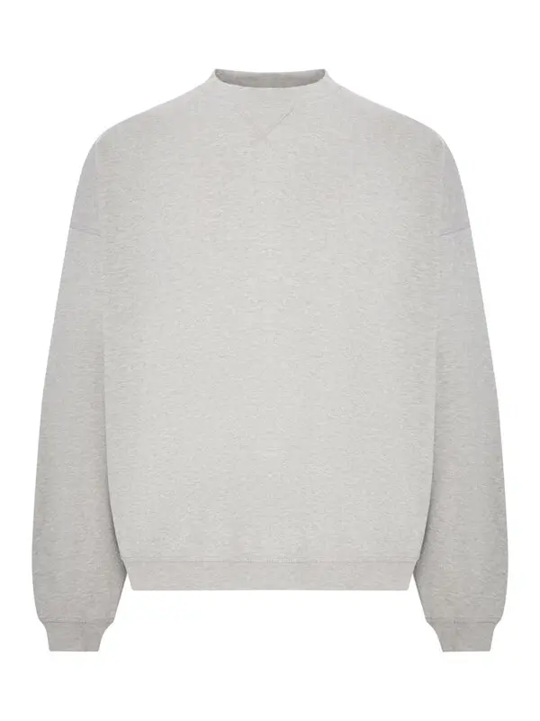 GOLDEN GOOSE Grey Mélange Cotton Sweatshirt With Contrasting Logo - Gray