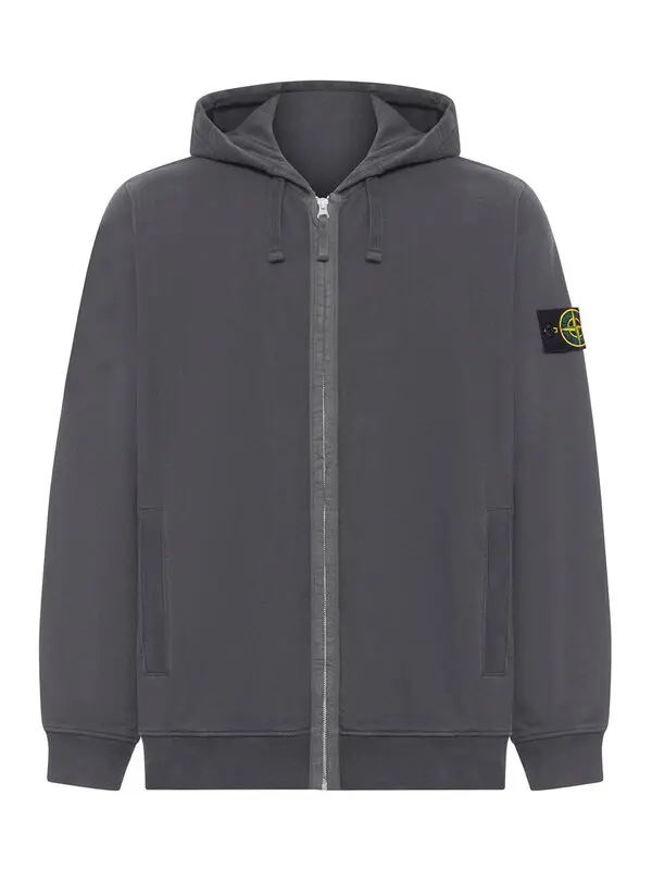 Stone Island Cotton Zip-up Hooded Sweatshirt