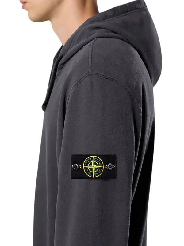 Stone Island Cotton Zip-up Hooded Sweatshirt