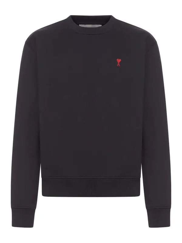 AMI Paris Crew Neck Sweatshirt De Coeur - Black