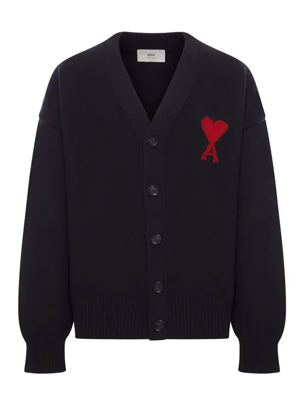 AMI Paris De Coeur Wool Cardigan - Multicolor