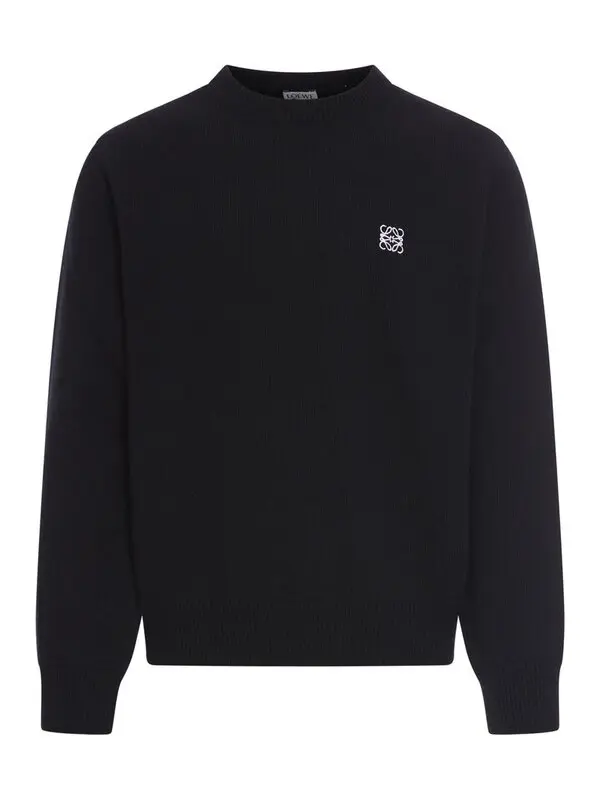 Loewe Wool Sweater With Anagram - Black