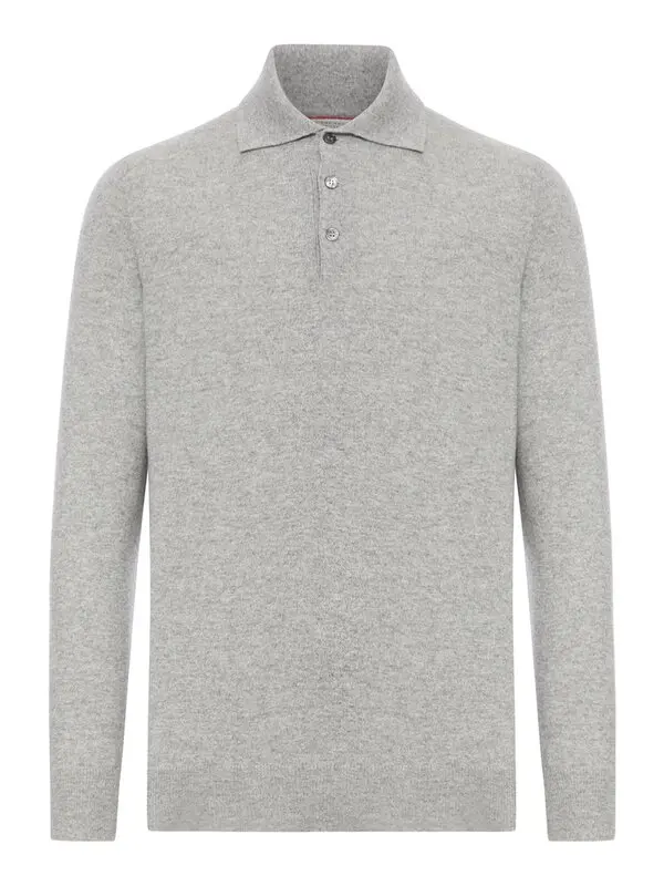 Brunello Cucinelli Cashmere Polo Sweater - Gray