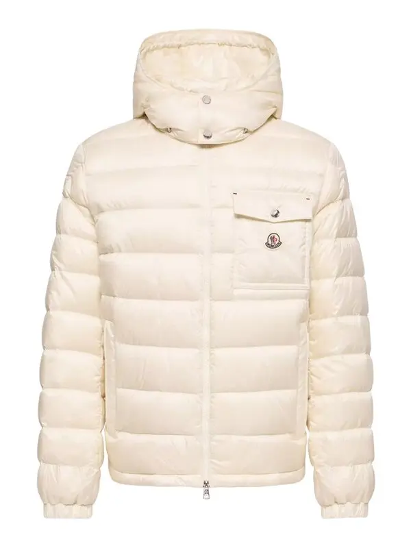 Moncler Verith Short Hooded Puffer Jacket - Cream