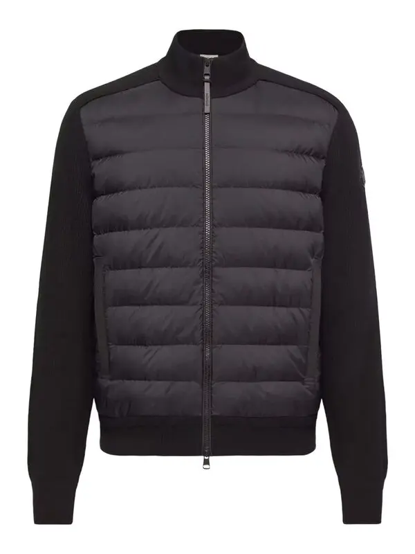 Moncler Wool And Cashmere Blend Padded Zip-up Cardigan