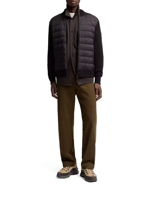 Moncler Wool And Cashmere Blend Padded Zip-up Cardigan