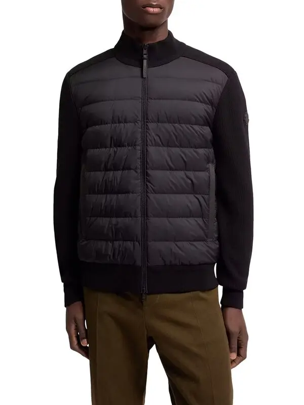 Moncler Wool And Cashmere Blend Padded Zip-up Cardigan