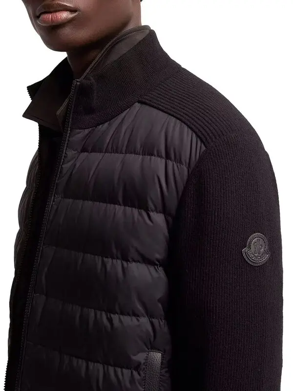 Moncler Wool And Cashmere Blend Padded Zip-up Cardigan