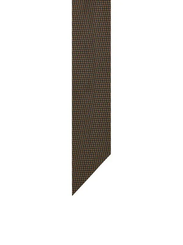 Saint Laurent Silk Twill Lavallière Scarf With Micro Paisley Print