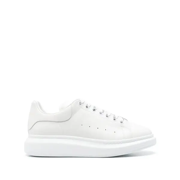 Alexander McQueen Perforated Leather Lace-up Trainers - White