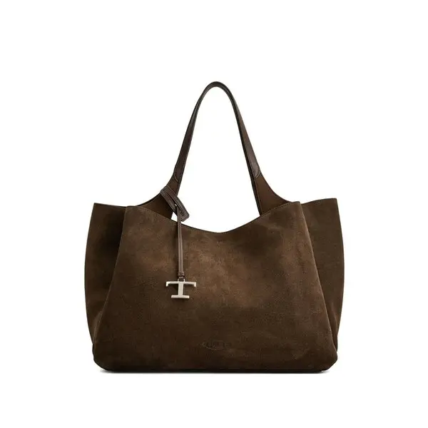 TOD'S Chocolate Suede Tote Bag - Brown