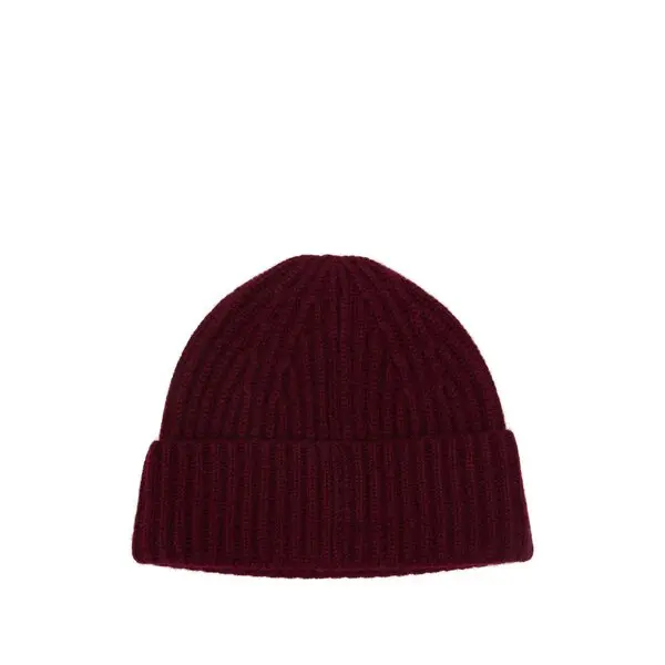 LISA YANG Cashmere Ribbed Knit Hat - Red