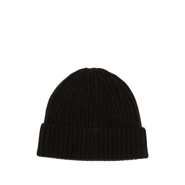LISA YANG Dark Cashmere Ribbed Knit Beanie - Brown