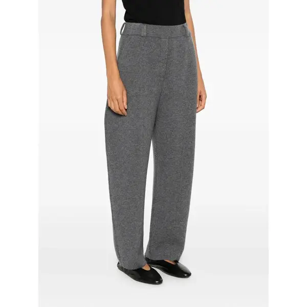 LISA YANG Grey Cashmere Wide Leg Trousers