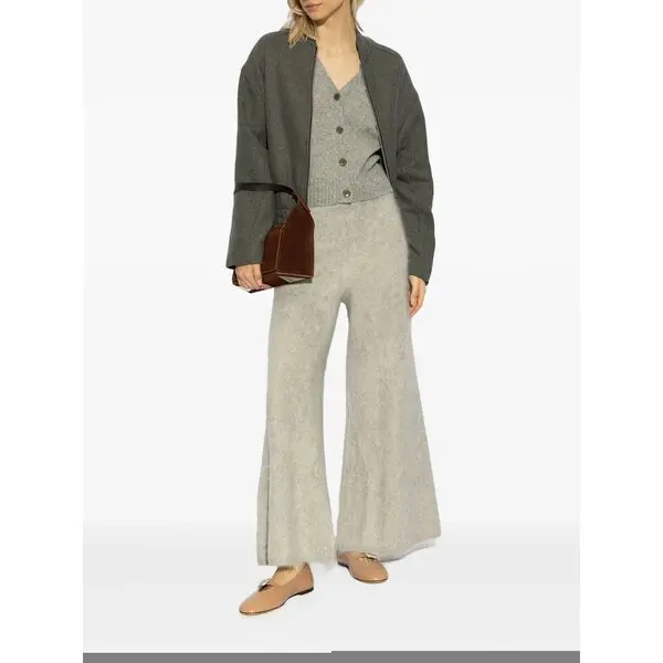 LISA YANG Ash Grey Cashmere Silk Blend V-neck Cardigan - Gray