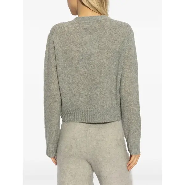 LISA YANG Ash Grey Cashmere Silk Blend V-neck Cardigan - Gray