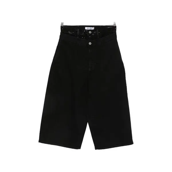 Attico Denim Cropped Jeans - Black
