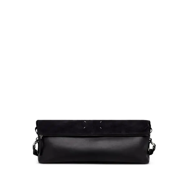 MAISON MARGIELA Smooth Leather And Suede Shoulder Bag - Black