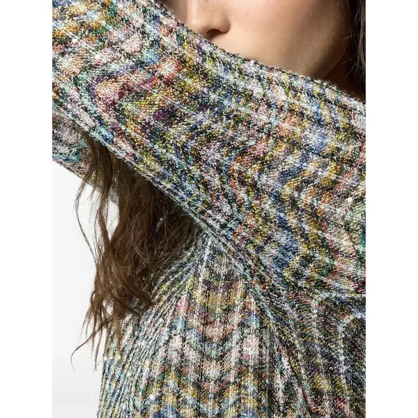 Missoni Zigzag Knit Long Sleeve Jumper - Blue