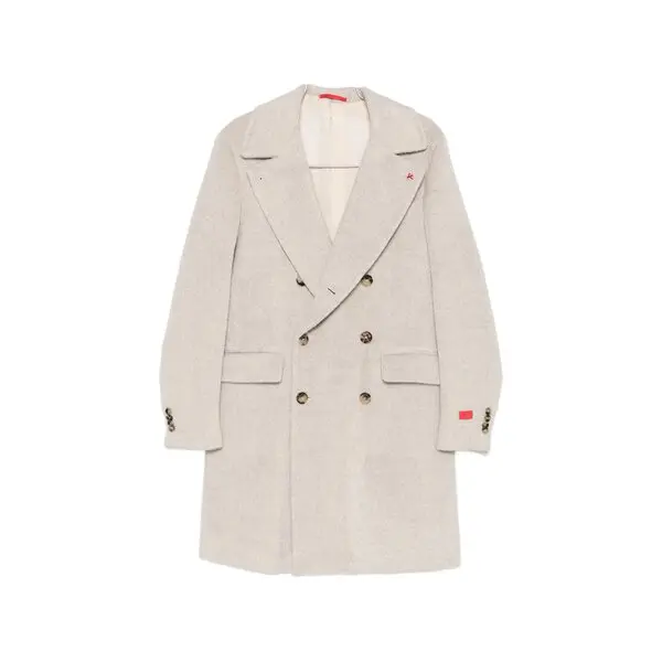 Isaia Neutrals Coats Double Breasted Coats