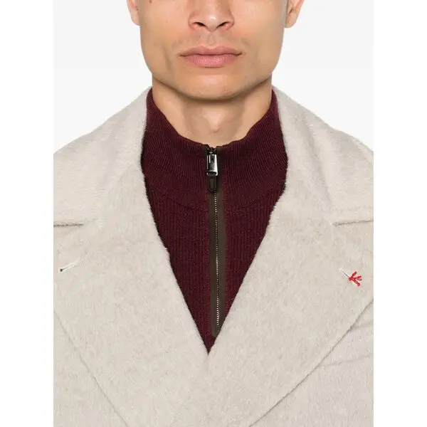 Isaia Neutrals Coats Double Breasted Coats