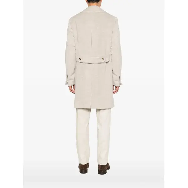 Isaia Neutrals Coats Double Breasted Coats