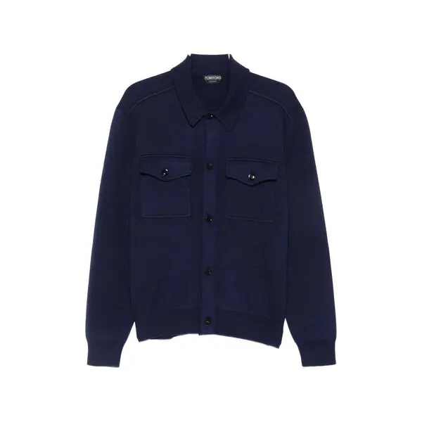 TOM FORD Jackets Shirt Jackets - Blue