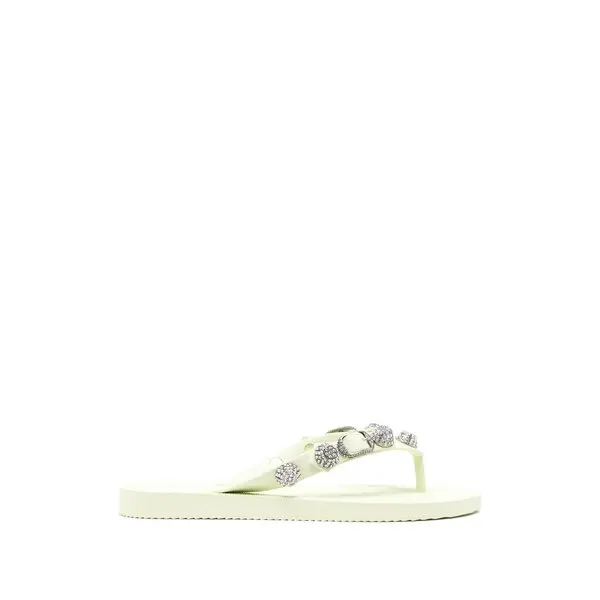 Balenciaga Embellished Thong Sandals - Green