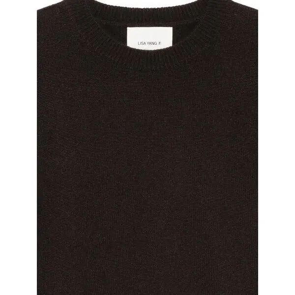 LISA YANG Cashmere Crew Neck Long Sleeve Knit Jumper - Brown