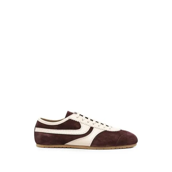 Dries Van Noten Suede And Leather Low Top Sneakers - Red