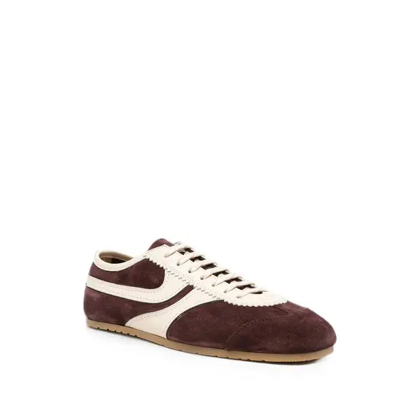 Dries Van Noten Suede And Leather Low Top Sneakers - Red