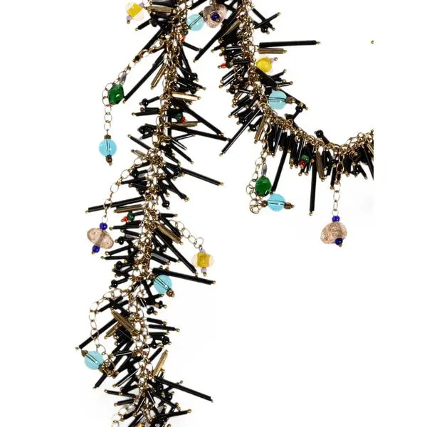 Dries Van Noten Beaded Fringe Cable-link Chain Necklace
