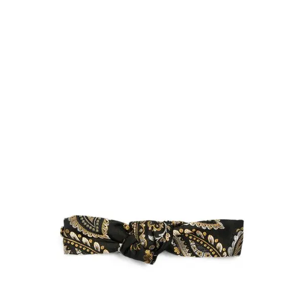 Etro Jacquard Paisley Print Knotted Hair Band - Black