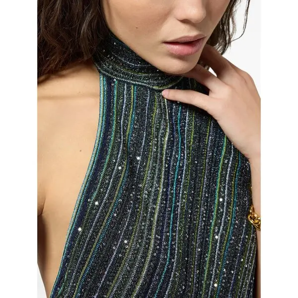Missoni Sequin Embellished Halterneck Mini Dress
