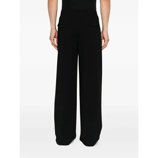 Giorgio Armani Wide-leg Wool Trousers - Black