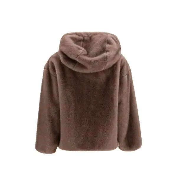 Herno Faux Fur Hooded Jacket - Brown