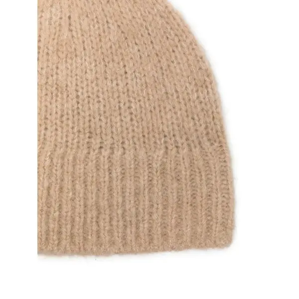 Dries Van Noten Beige Ribbed Knit Hat - Cream