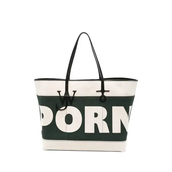JW Anderson Canvas Tote Bag With Anchor Logo - Cream